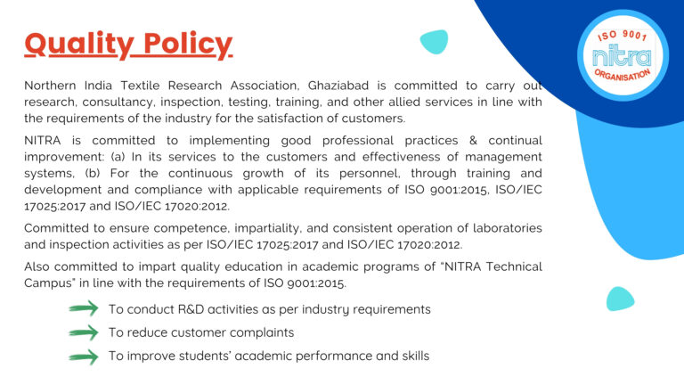 Quality Policy - Nitra Textile